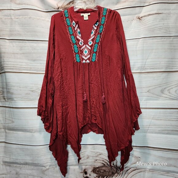 Indigo Thread Co | Tops | Nwot Indigo Thread Co Embroidered Top With ...